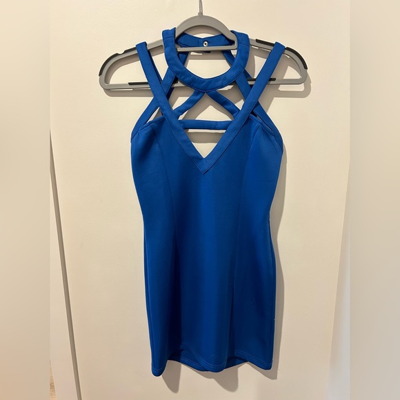 Tobi | Dresses | Blue Mini Dress With Cross Over Design | Poshmark